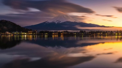 治愈 傍晚的富士山(风景动态壁纸) - 动态壁纸下载 - 元气壁纸