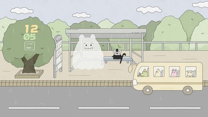 萌系插画等车(其他动态壁纸) - 动态壁纸下载 - 元气壁纸