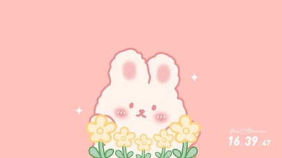 兔兔与花花(小清新动态壁纸) - 动态壁纸下载 - 元气壁纸