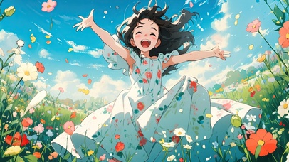 开心的女孩(动漫动态壁纸) - 动态壁纸下载 - 元气壁纸