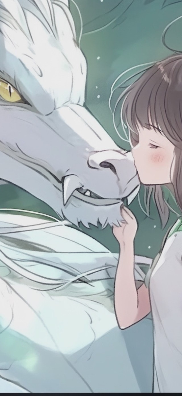 宫崎骏风小白龙和治愈女孩唯美系(动漫手机动态壁纸) - 动漫手机壁纸下载 - 元气壁纸