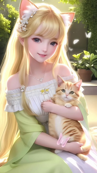 电脑房间可爱猫女动漫手机动态壁纸 动漫手机壁纸下载 元气壁纸