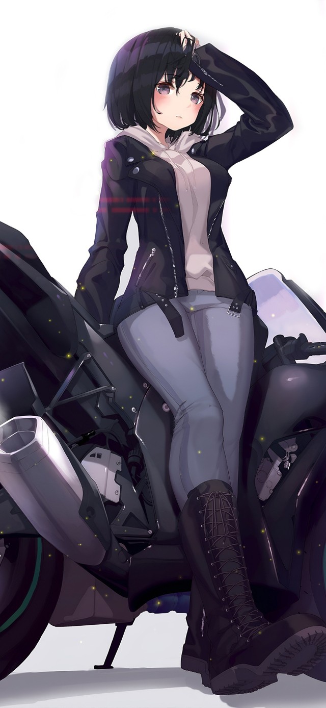 可爱摩托车女孩(动漫手机动态壁纸) - 动漫手机壁纸下载 - 元气壁纸