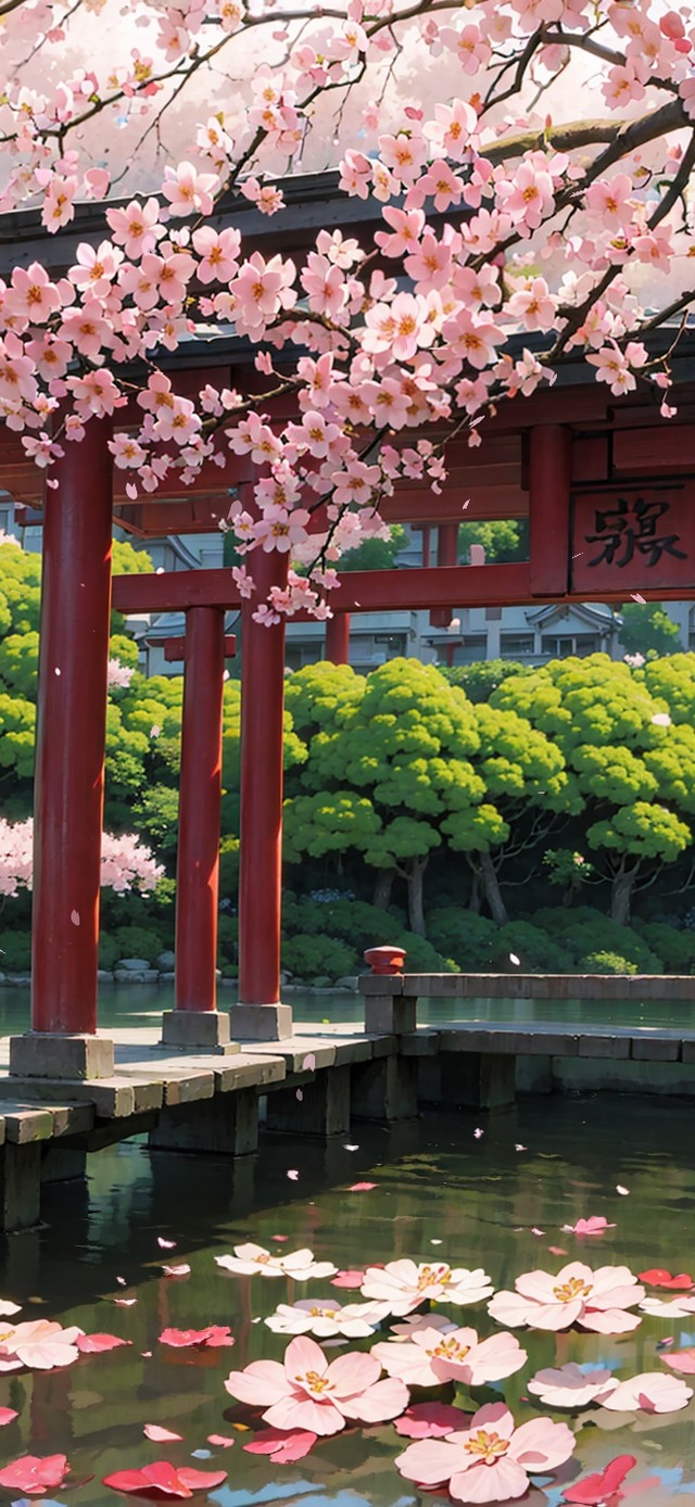 4K唯美治愈日式樱花庭院(风景手机动态壁纸) - 风景手机壁纸下载 - 元气壁纸