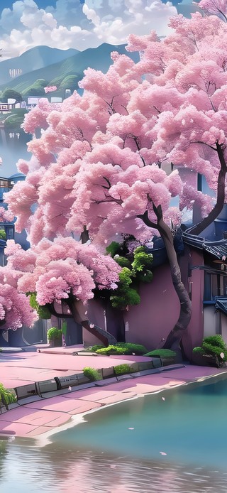 4k樱花河道小镇壁纸 - 4k樱花河道小镇手机壁纸 - 4k樱花河道小镇手机动态壁纸 - 元气壁纸