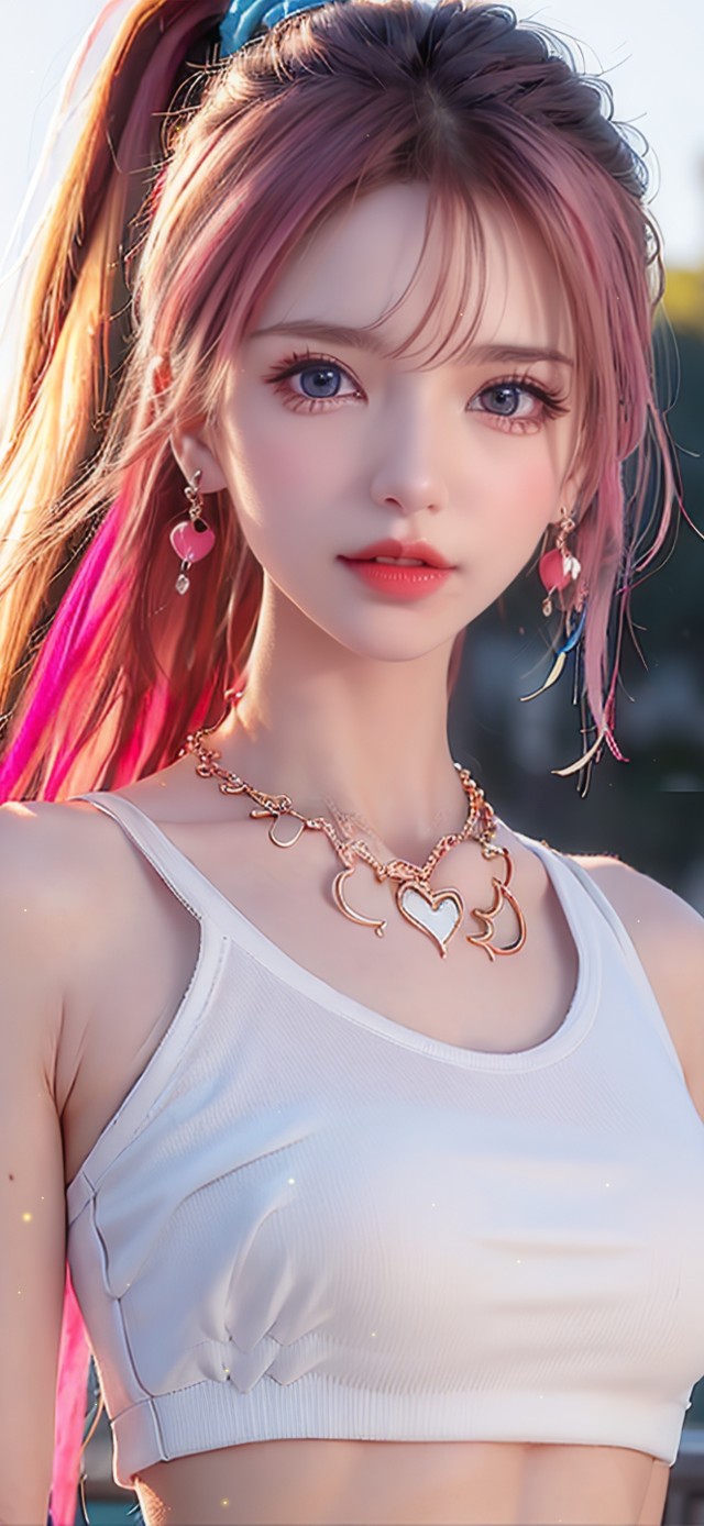 彩虹发色可爱女生(美女手机动态壁纸) - 美女手机壁纸下载 - 元气壁纸