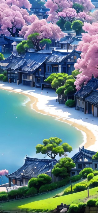 4k樱花河道小镇壁纸 - 4k樱花河道小镇手机壁纸 - 4k樱花河道小镇手机动态壁纸 - 元气壁纸