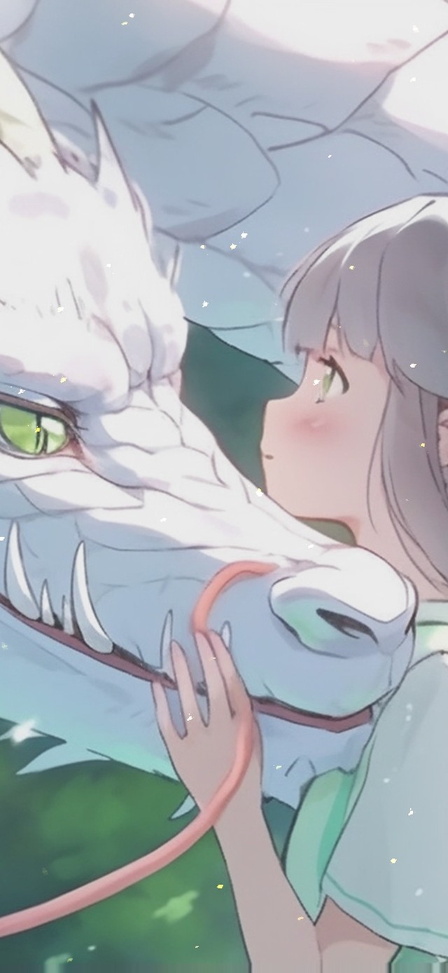 宫崎骏风小白龙和女孩(动漫手机动态壁纸) - 动漫手机壁纸下载 - 元气壁纸