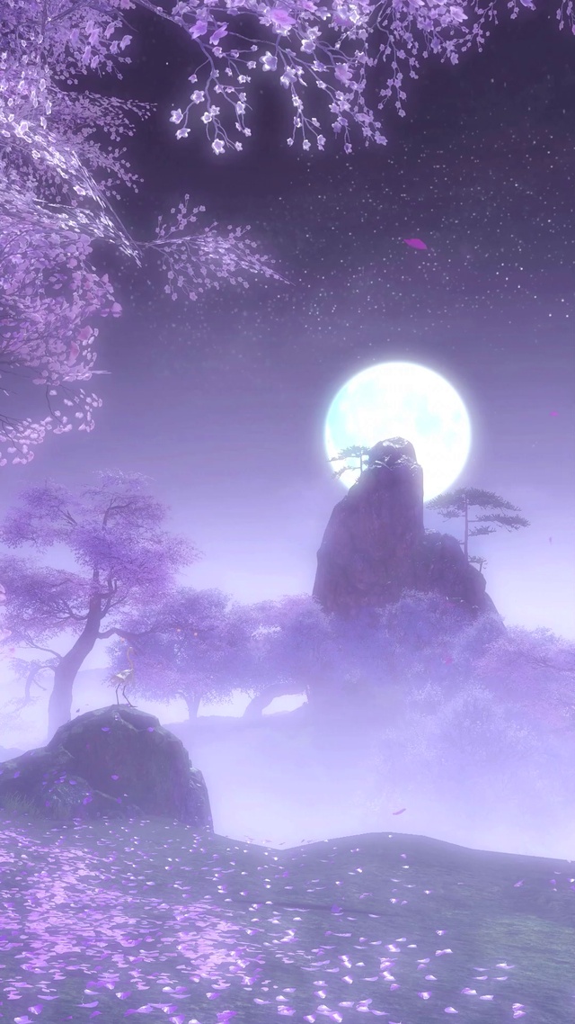 樱花月夜风景手机动态壁纸 风景手机壁纸下载 元气壁纸