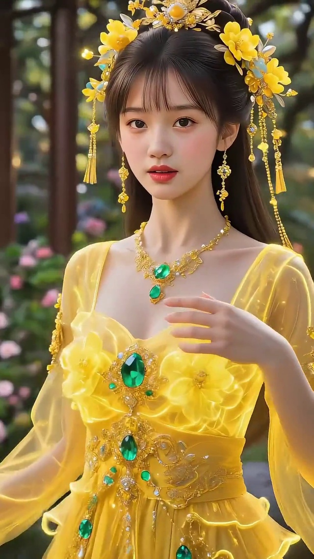 黄衣美女(美女手机动态壁纸) - 美女手机壁纸下载 - 元气壁纸