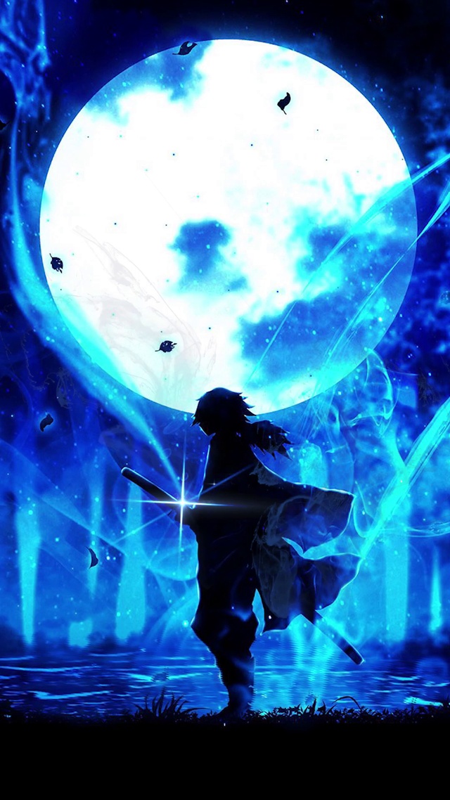 鬼灭之刃 富冈义勇剪影(动漫手机动态壁纸) - 动漫手机壁纸下载 - 元气壁纸