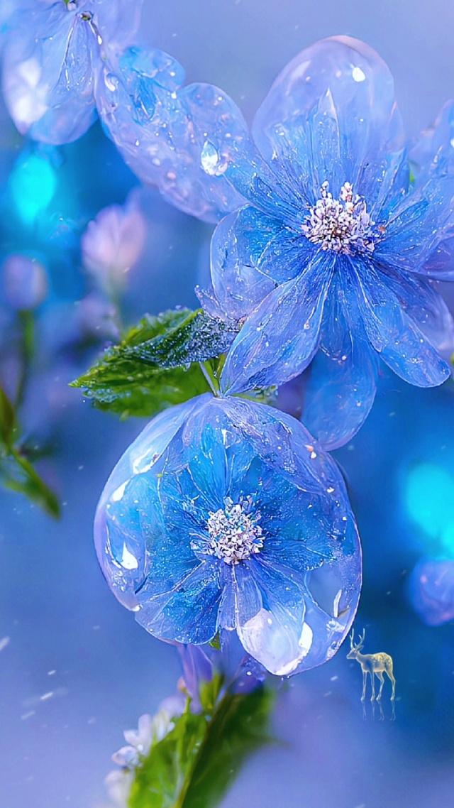 蓝色花儿(风景手机动态壁纸) - 风景手机壁纸下载 - 元气壁纸