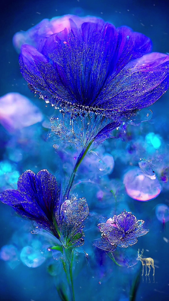 蓝紫色花儿(风景手机动态壁纸) - 风景手机壁纸下载 - 元气壁纸