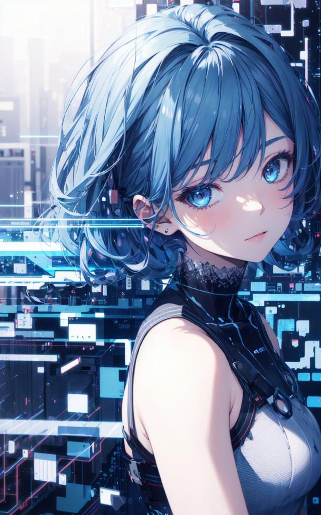 4k 湛蓝 少女动漫手机静态壁纸 动漫手机壁纸下载 元气壁纸