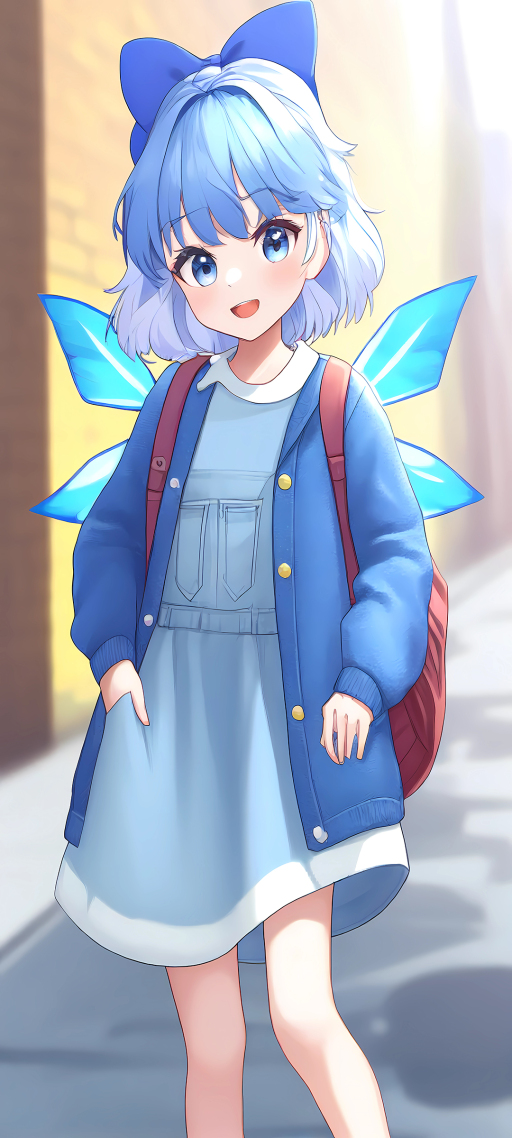 治愈蓝色短发妹妹(动漫手机静态壁纸) - 动漫手机壁纸下载 - 元气壁纸