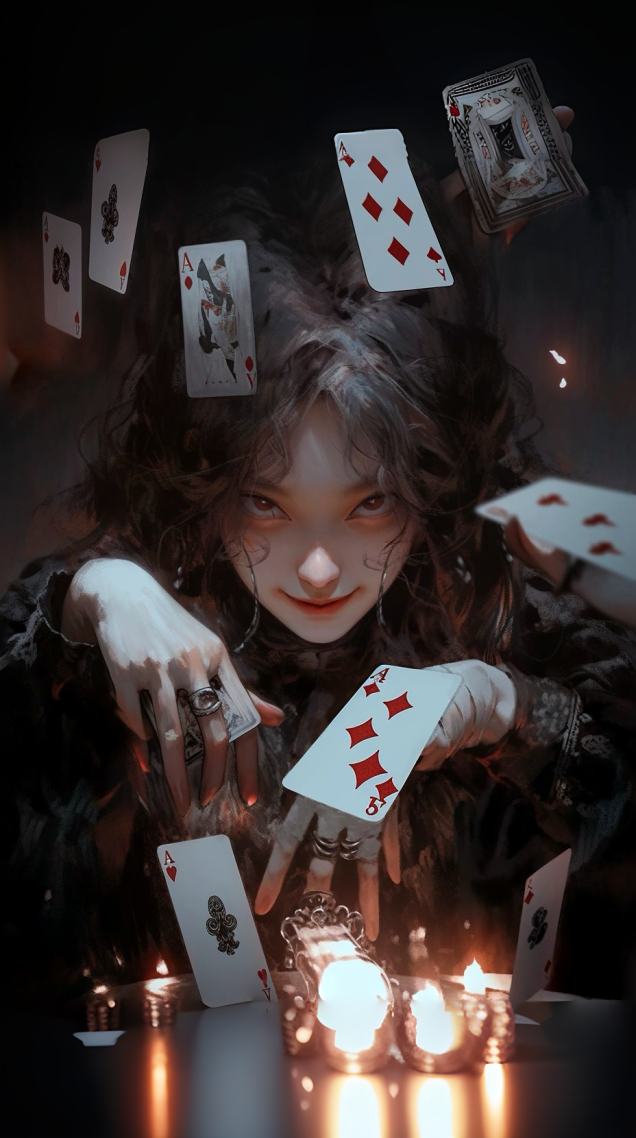 女孩小丑一手好牌打的稀烂科幻手机静态壁纸 科幻手机壁纸下载 元气壁纸