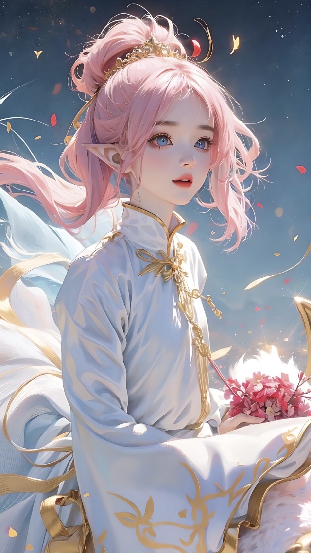 粉色头发的美少女精灵美女手机静态壁纸 美女手机壁纸下载 元气壁纸