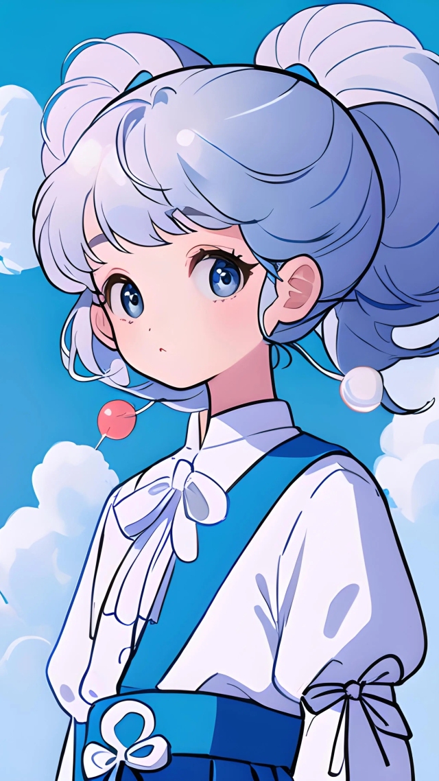 马尾美女动漫手机静态壁纸 动漫手机壁纸下载 元气壁纸