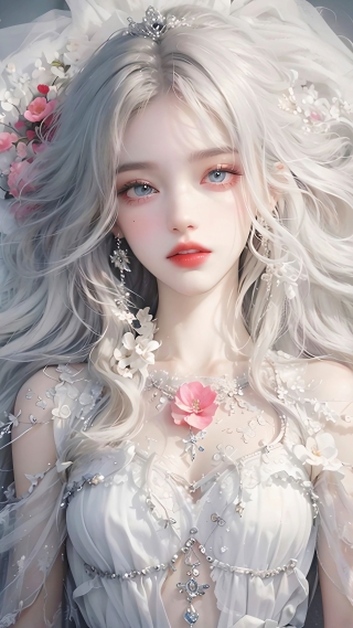 白发冰雪二次元少女壁纸 白发冰雪二次元少女手机壁纸 白发冰雪二次元少女手机静态壁纸 元气壁纸
