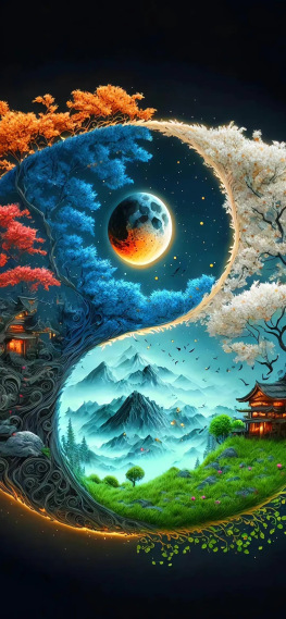 熊非熊青花瓷汉服2小清新手机静态壁纸 小清新手机壁纸下载 元气壁纸