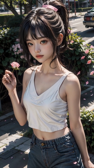 高马尾女孩小清新手机静态壁纸 小清新手机壁纸下载 元气壁纸