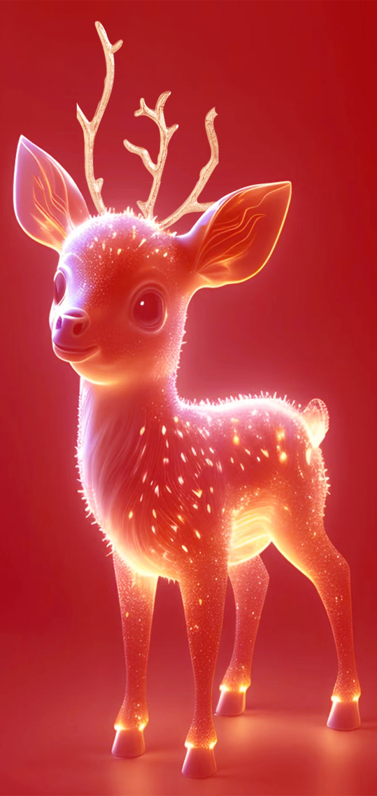 一鹿发财 4K 萌萌的小鹿(小清新手机静态壁纸) - 小清新手机壁纸下载 - 元气壁纸