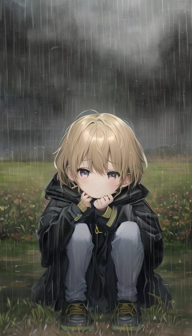 下雨天，淋湿的你动漫手机静态壁纸 动漫手机壁纸下载 元气壁纸