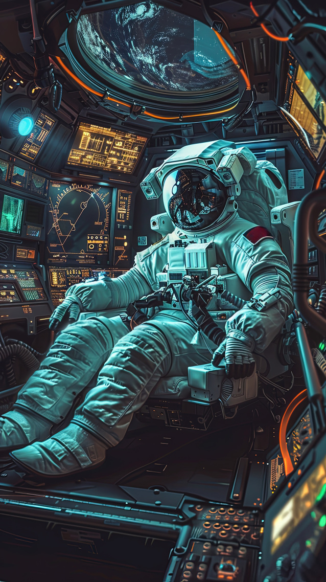 太空舱宇航员科幻手机静态壁纸 科幻手机壁纸下载 元气壁纸