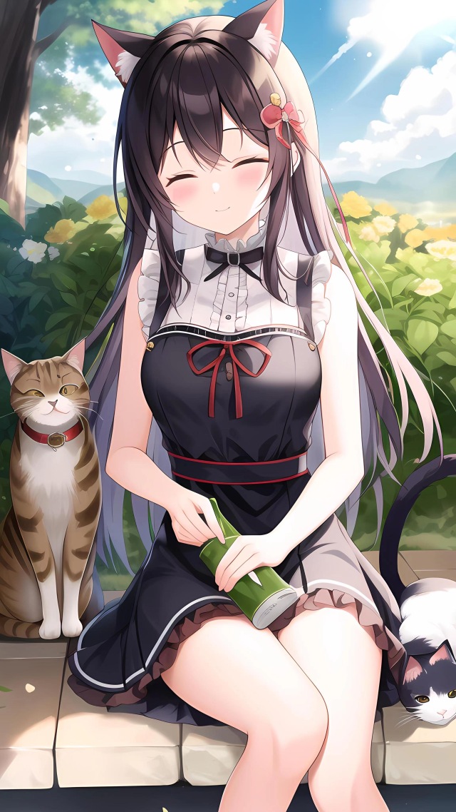 猫咪女动漫手机静态壁纸 动漫手机壁纸下载 元气壁纸