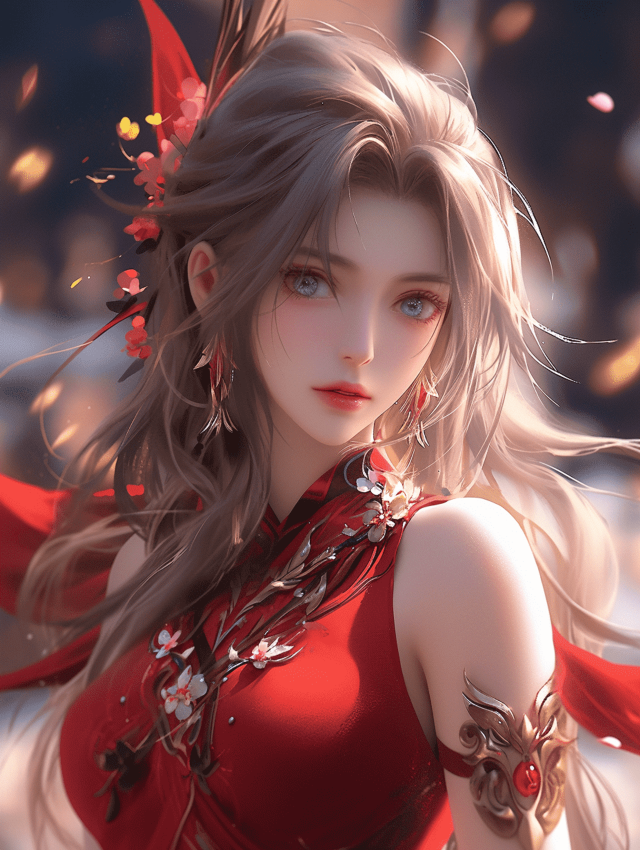 红色美女美女手机静态壁纸 美女手机壁纸下载 元气壁纸